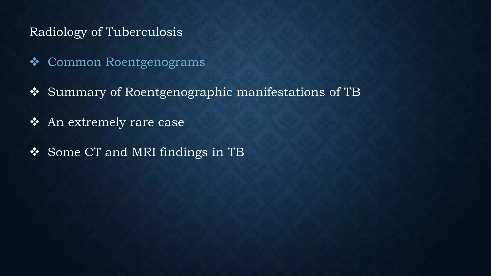 Radiology of Tuberculosis | PDF