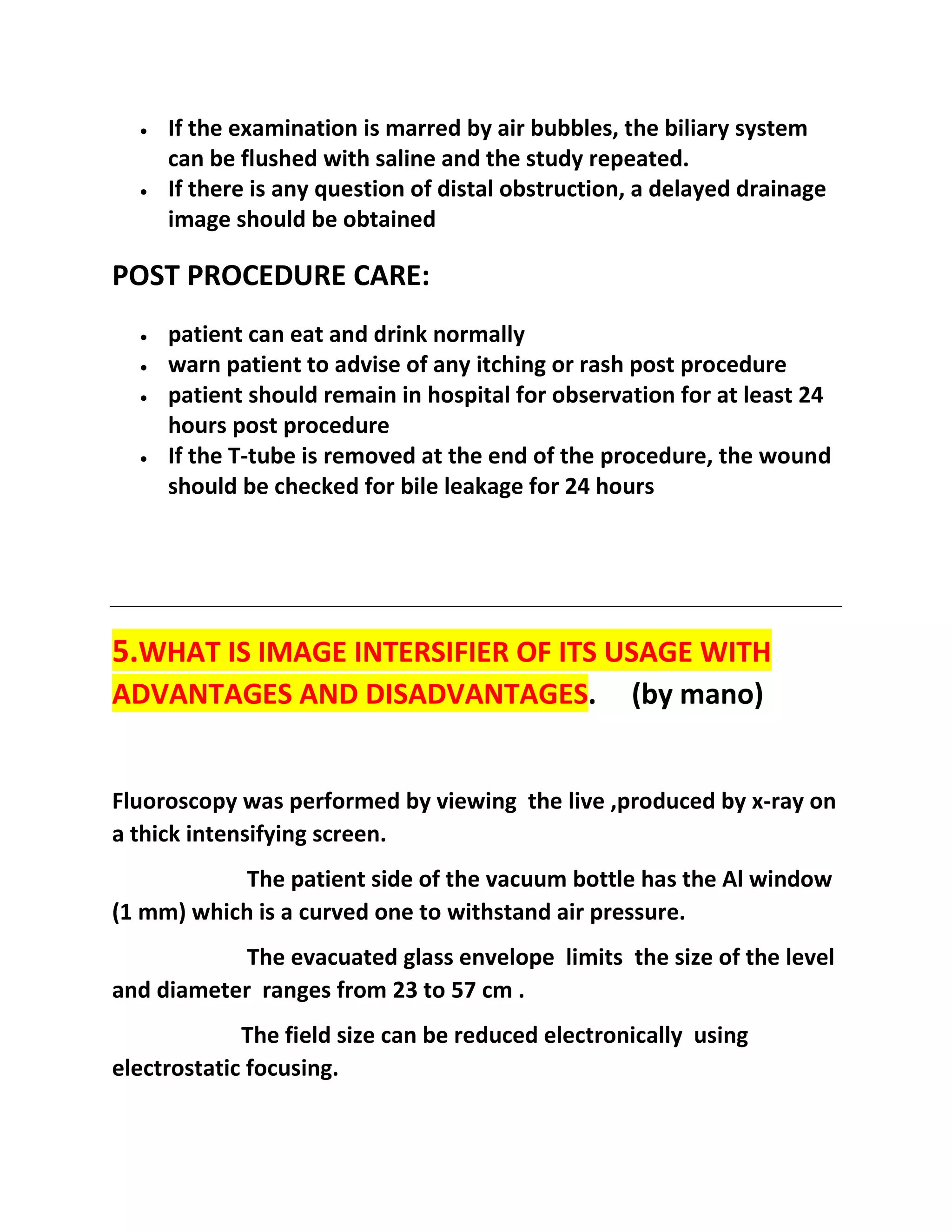 Radiology procedure questions and answer 1 | PDF