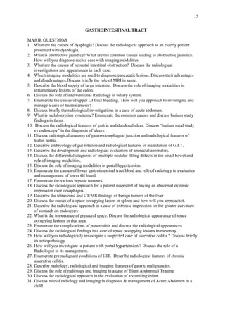 Radiology question bank | DOC