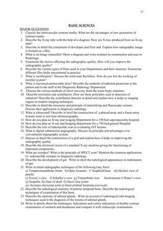 Radiology question bank | DOC