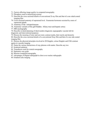 Radiology question bank | DOC