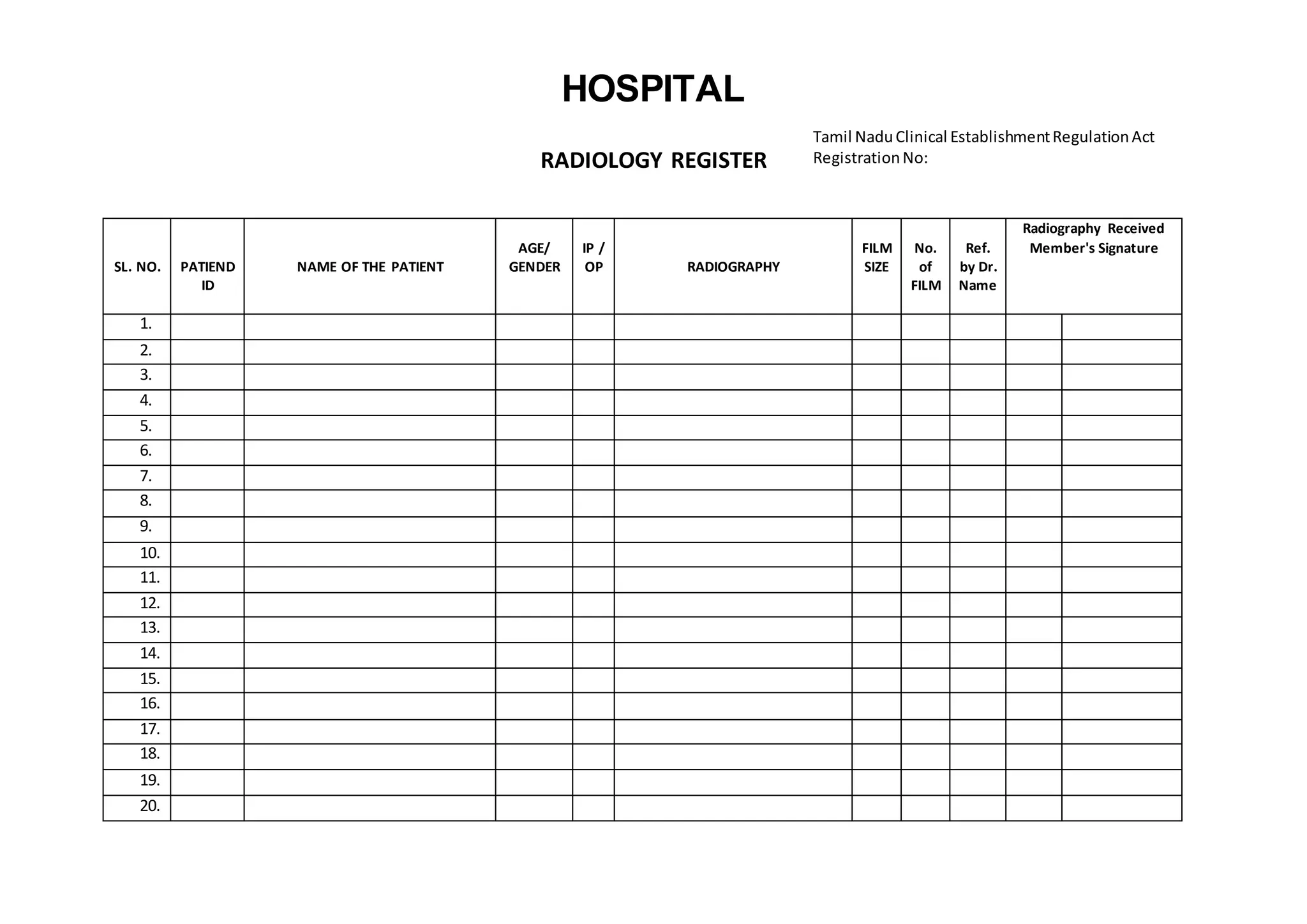 RADIOLOGY REGISTERS.doc