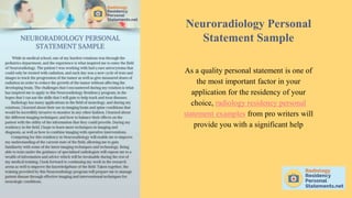 Top 4 Radiology Residency Personal Statement Examples | PPTX | Medical ...