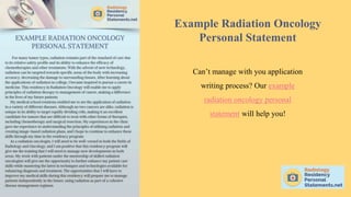 Top 4 Radiology Residency Personal Statement Examples | PPTX | Medical ...
