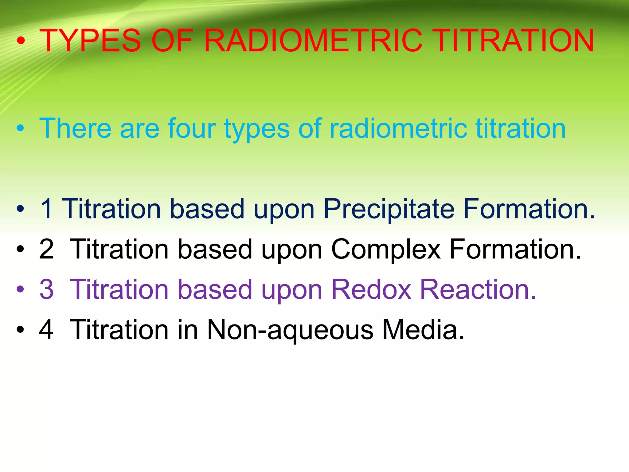 Radiometric titrations | PPTX