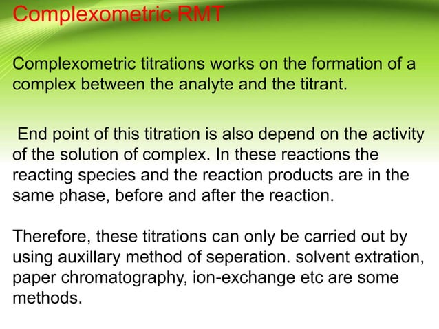 Radiometric titrations | PPTX | Chemistry | Science