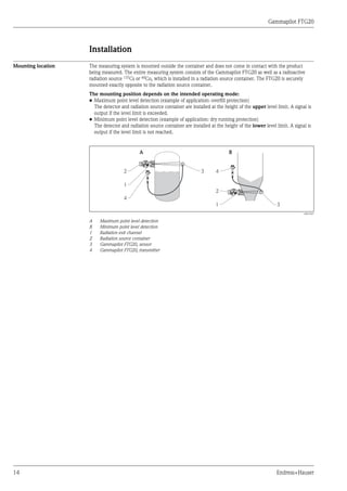 Radiometric measuring technology-Gammapilot FTG20 | PDF