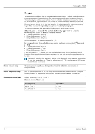 Radiometric measuring technology-Gammapilot FTG20 | PDF