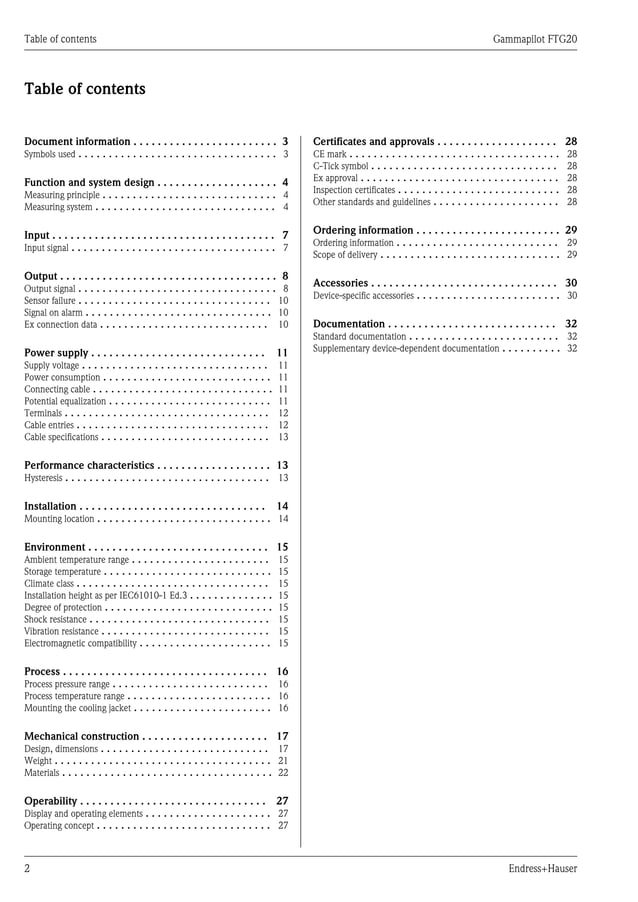 Radiometric measuring technology-Gammapilot FTG20 | PDF