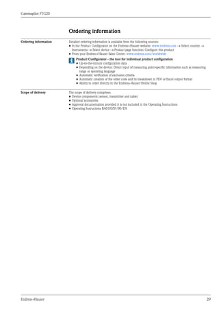 Radiometric measuring technology-Gammapilot FTG20 | PDF