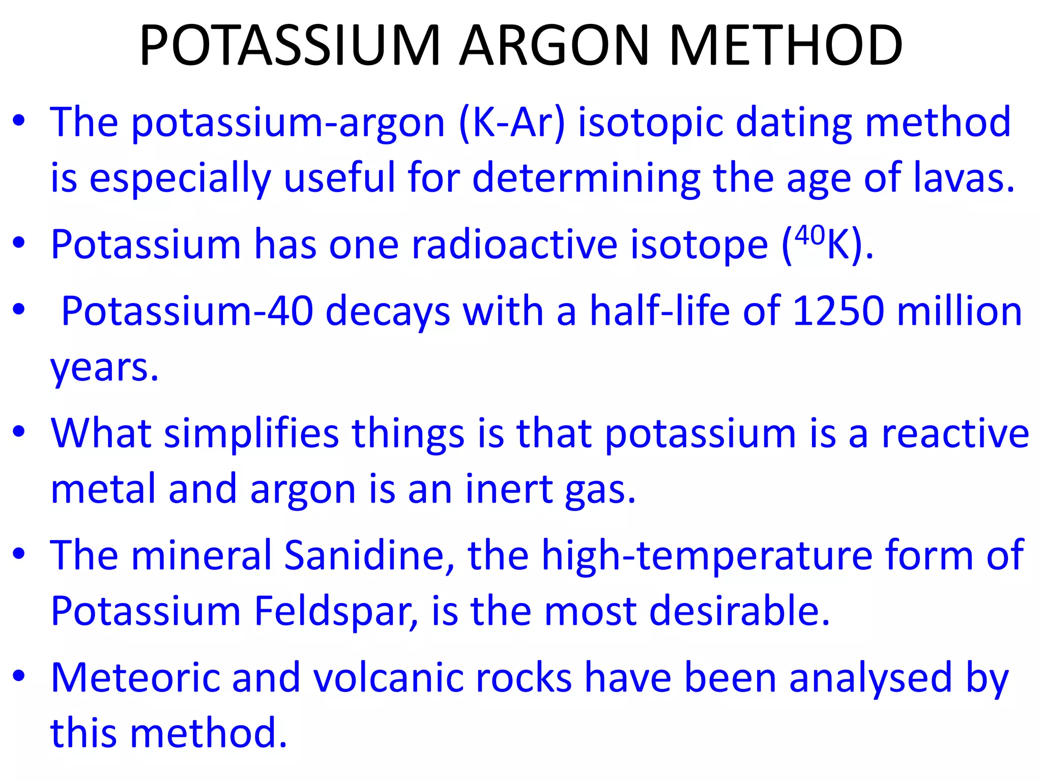 Radiometric methods for age determination | PPTX