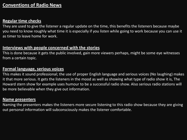 Conventions of radio news | PPT