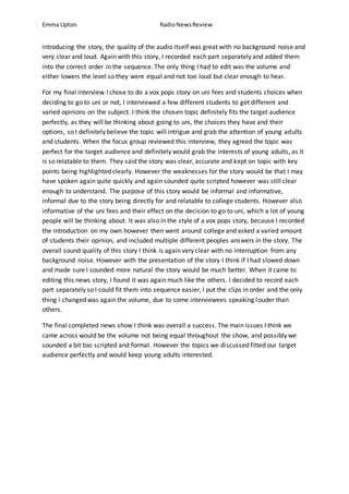 Radio news review guidance | DOCX | Talk Show | Genres