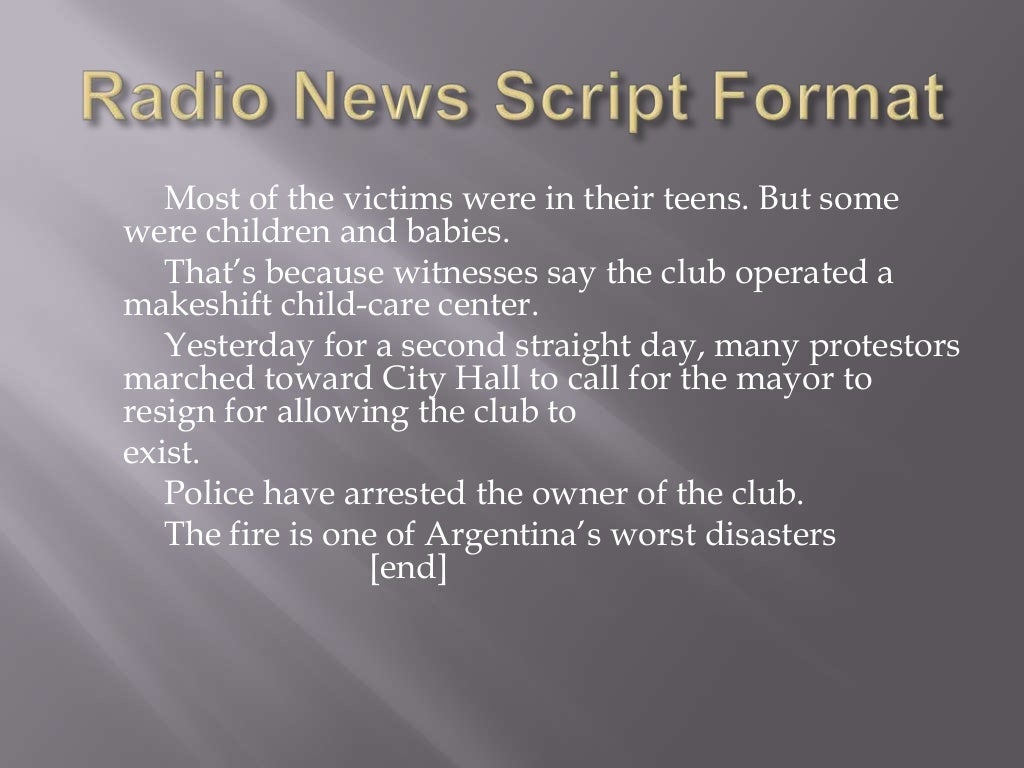 Radio News Script Format