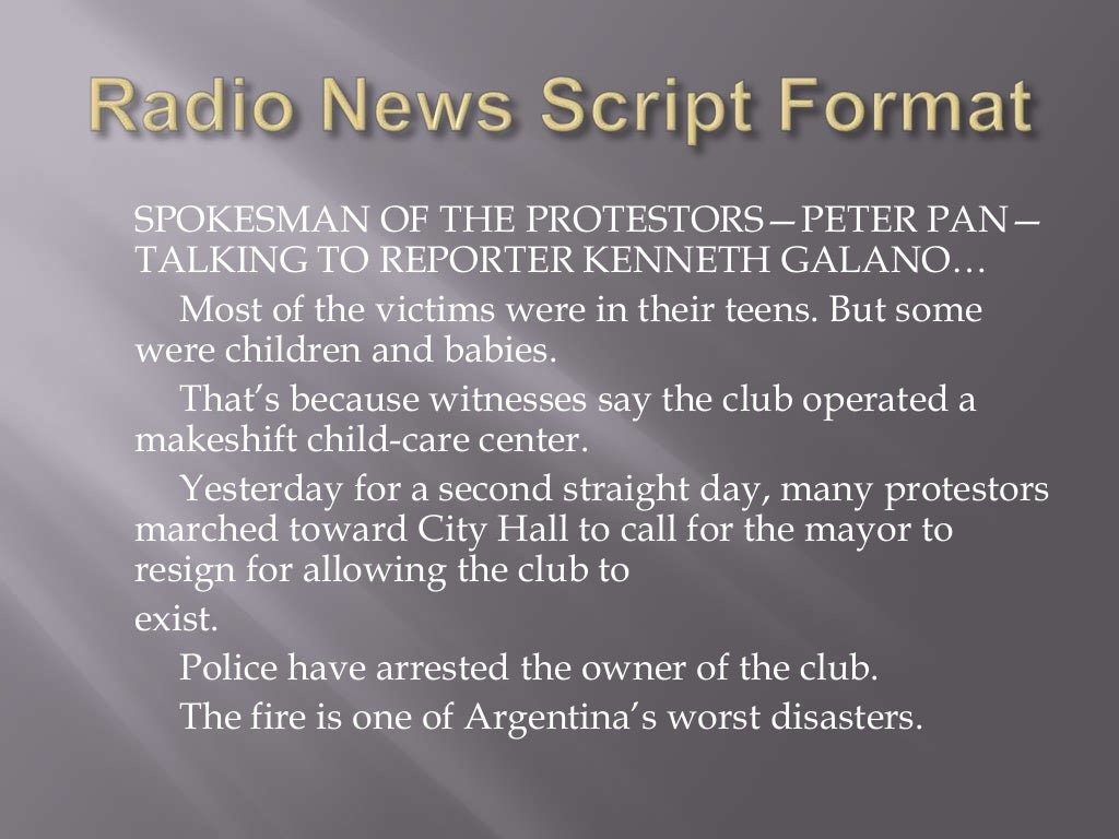 Radio News Script Format