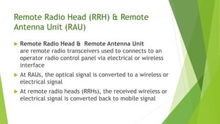 RADIO ON RADIO OVER FIBER EFFICIENT FRONTHAULING FOR SMALL CELLS AND ...