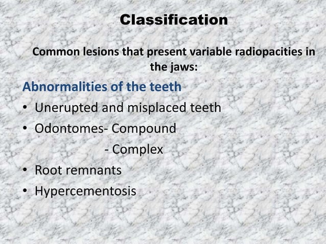 radiopacity lesions : radiology lecture. | PPTX | Bone and Joint ...