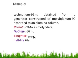 Radiopharmaceuticals and half life | PPTX