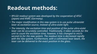 Radiophotoluminescent Glass Dosimeter (RPLGD) | PPTX