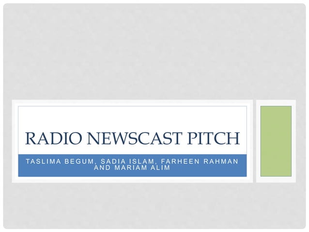 Radio pitch | PPTX | Public Radio | Talk Radio
