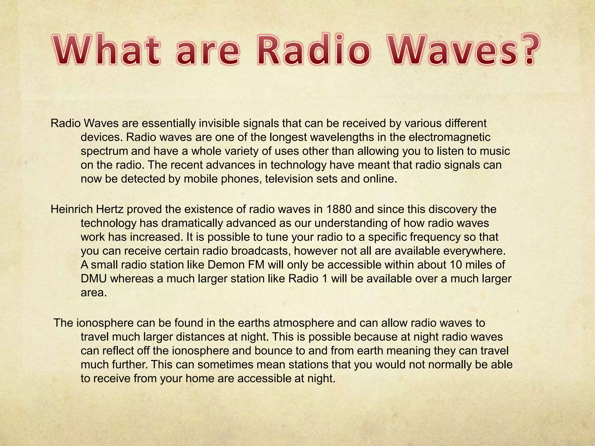 Radio Waves Presentation | PPTX