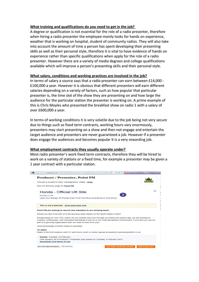 Radio presenter job | PDF