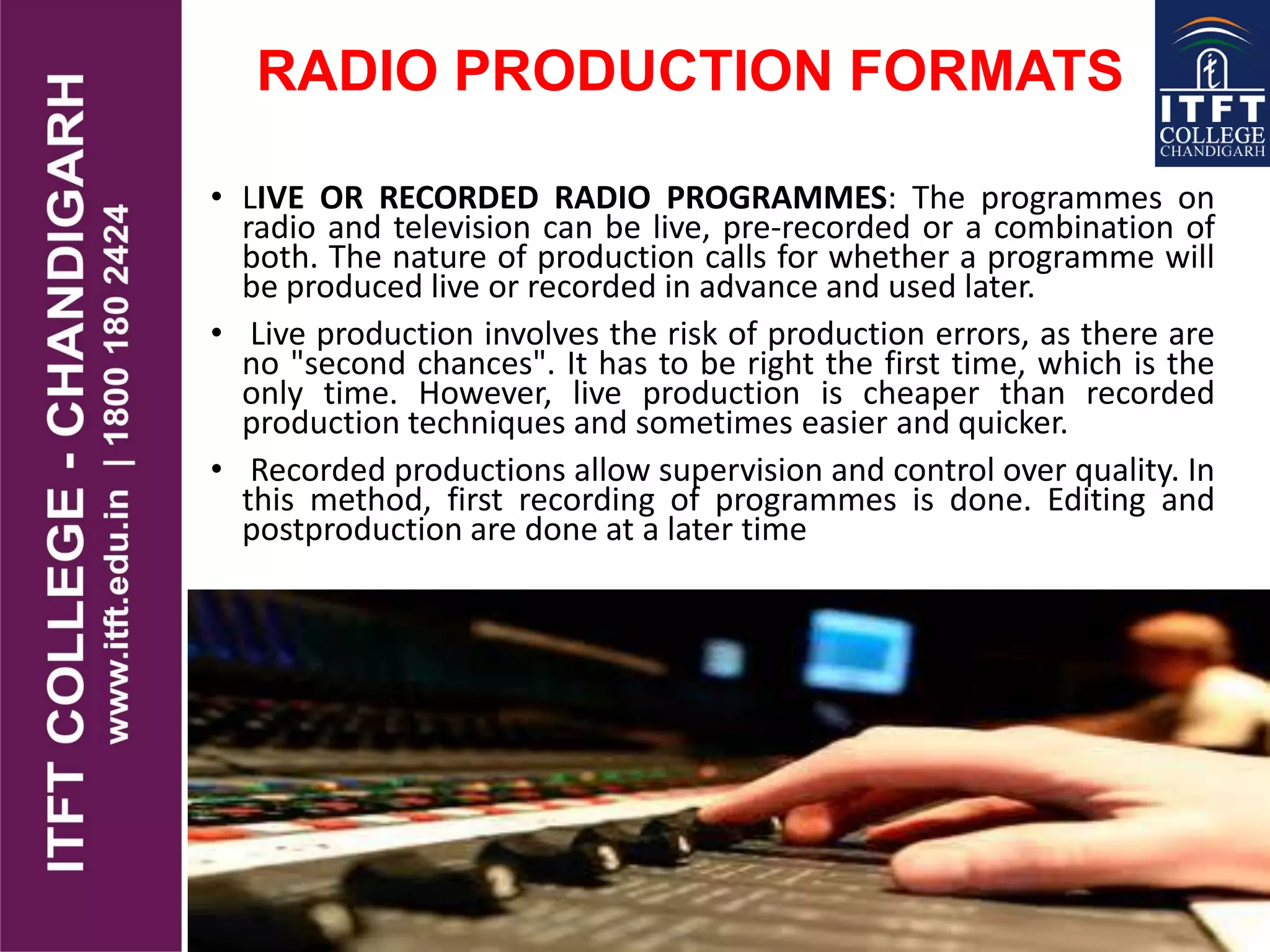 ITFT-MEDIA Radio production | PDF
