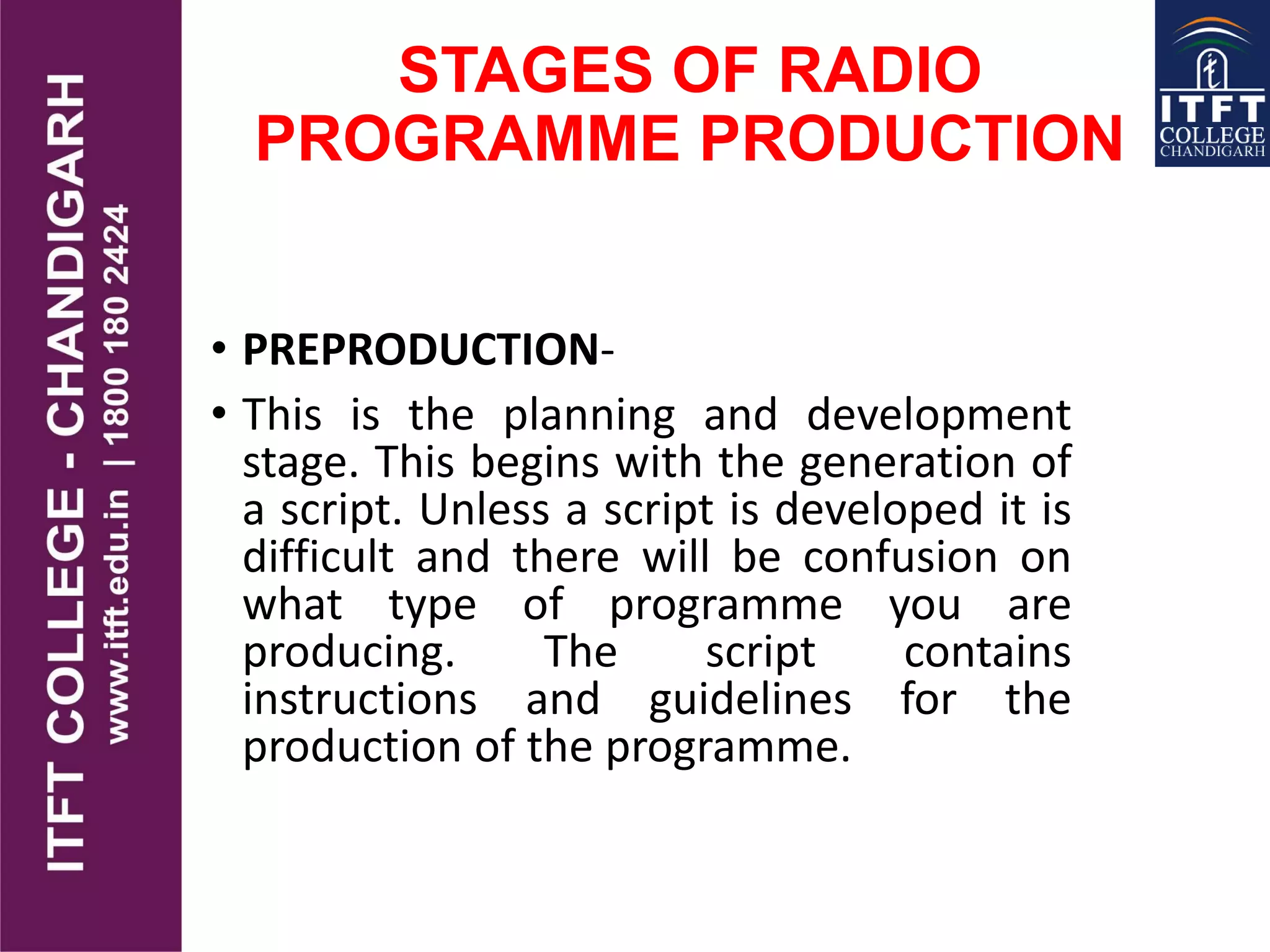ITFT-MEDIA Radio production | PDF