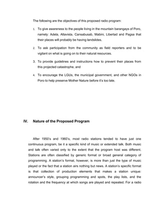 Radio Program (Proposal) | DOC