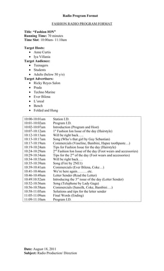 Radio program format | PDF