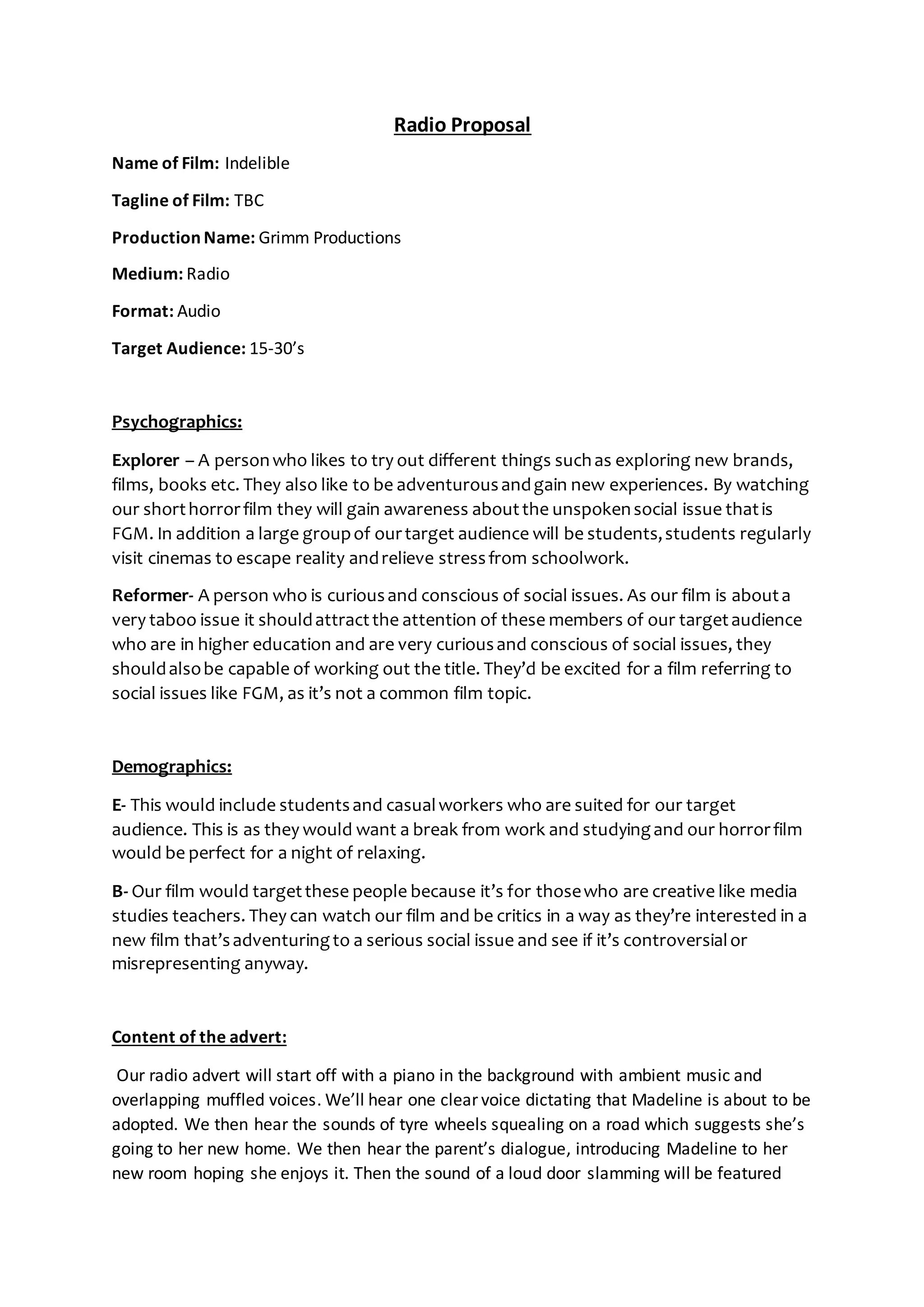 Radio proposal | DOCX