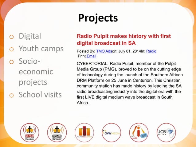 Radio pulpit profile | PPTX | Music | Entertainment