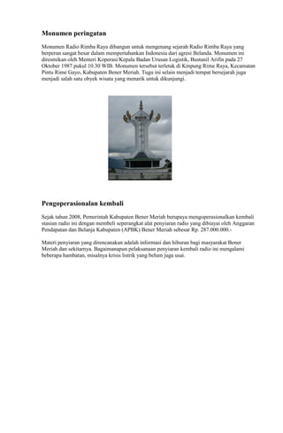 Radio rimba raya | PDF