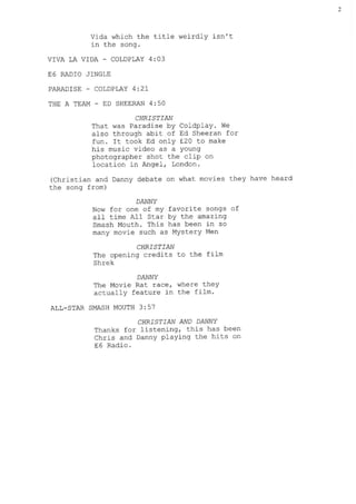 Radio script | PDF | Public Radio | Talk Radio