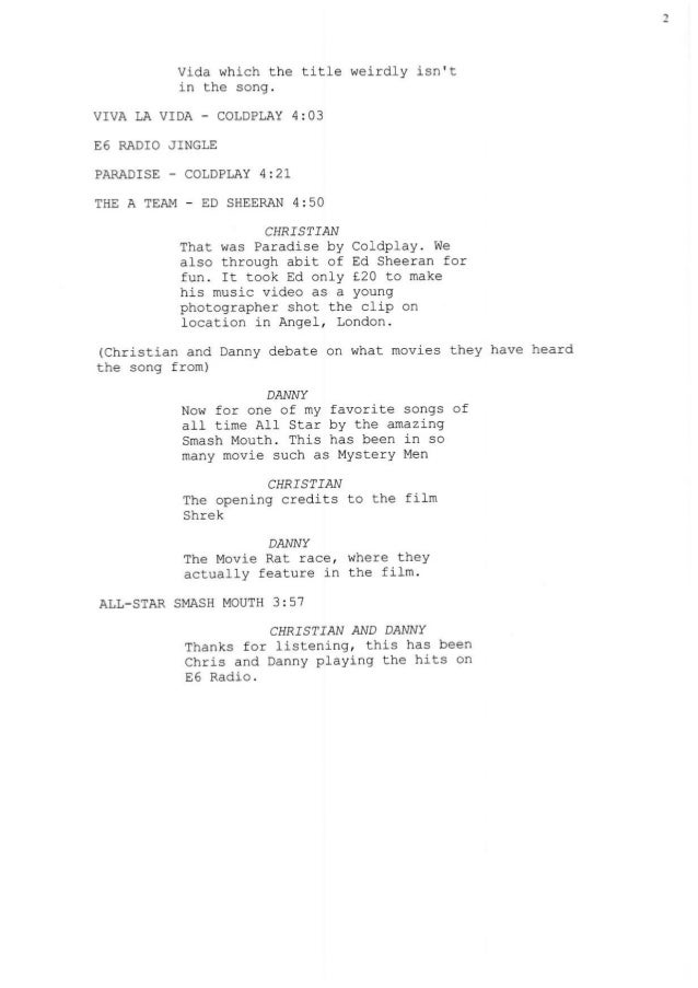 Radio script