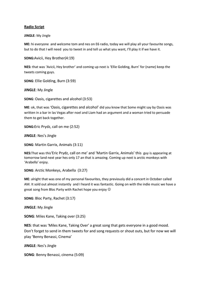 Radio script | PDF