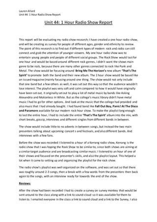 Radio Show Report | DOCX