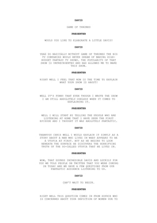 Radio show transcript | PDF