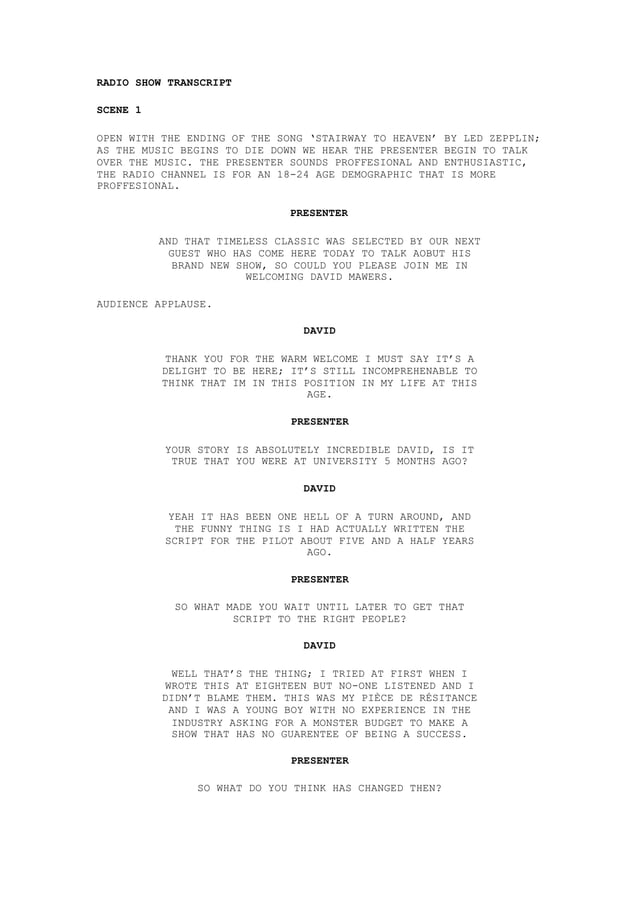 Radio show transcript | PDF
