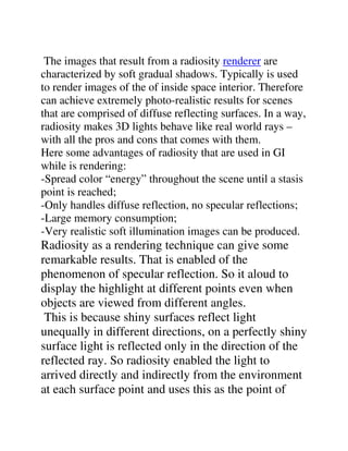 Radiosity in CAD and 3D, informative. | PDF