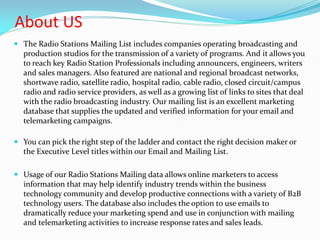 Radio stations mailing list | PPT