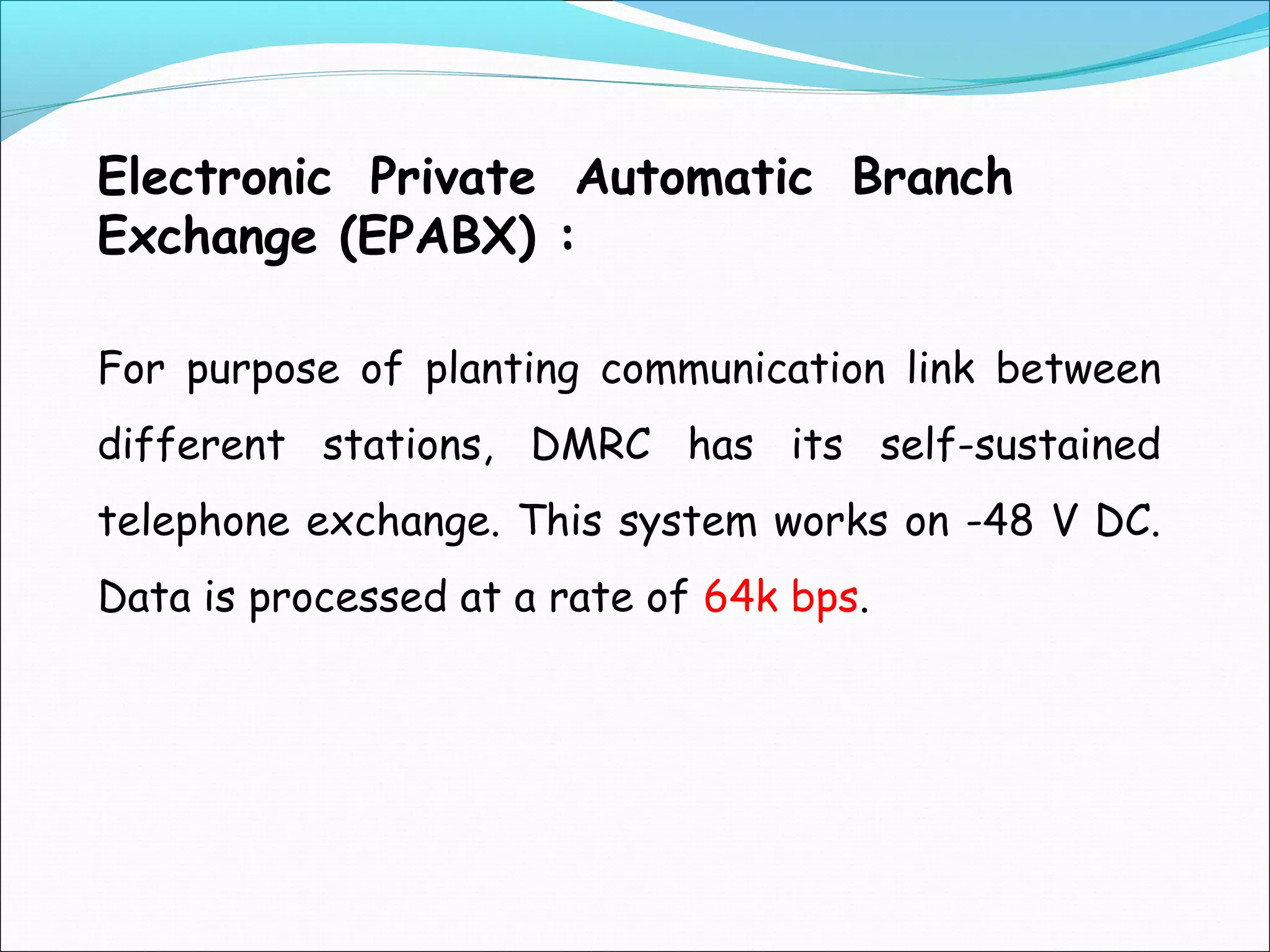 telecommunacation in`DMRC | PPT