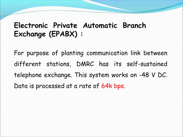telecommunacation in`DMRC | PPT