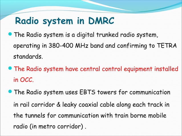 telecommunacation in`DMRC | PPT