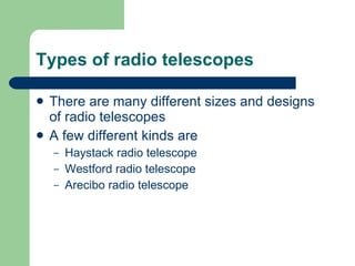 Radio telescopes power point | PPT