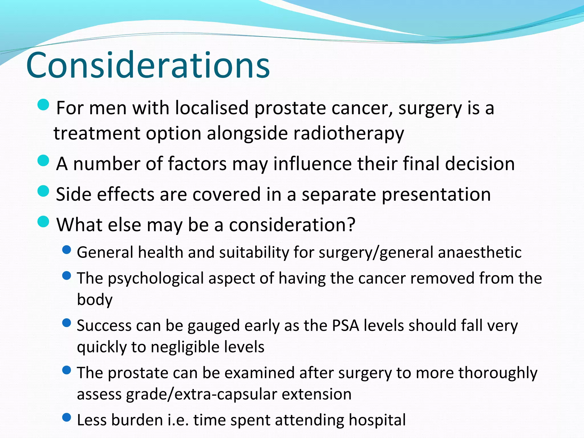 Radical Prostatectomy for Prostate Cancer | PPT