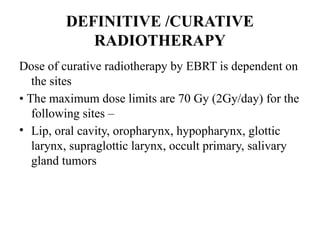 Radiotherapy indications and complications | PPTX
