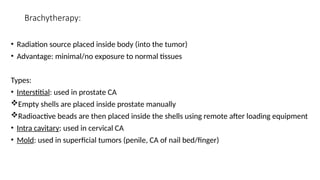cancer radiotherapy: principles, types .pptx