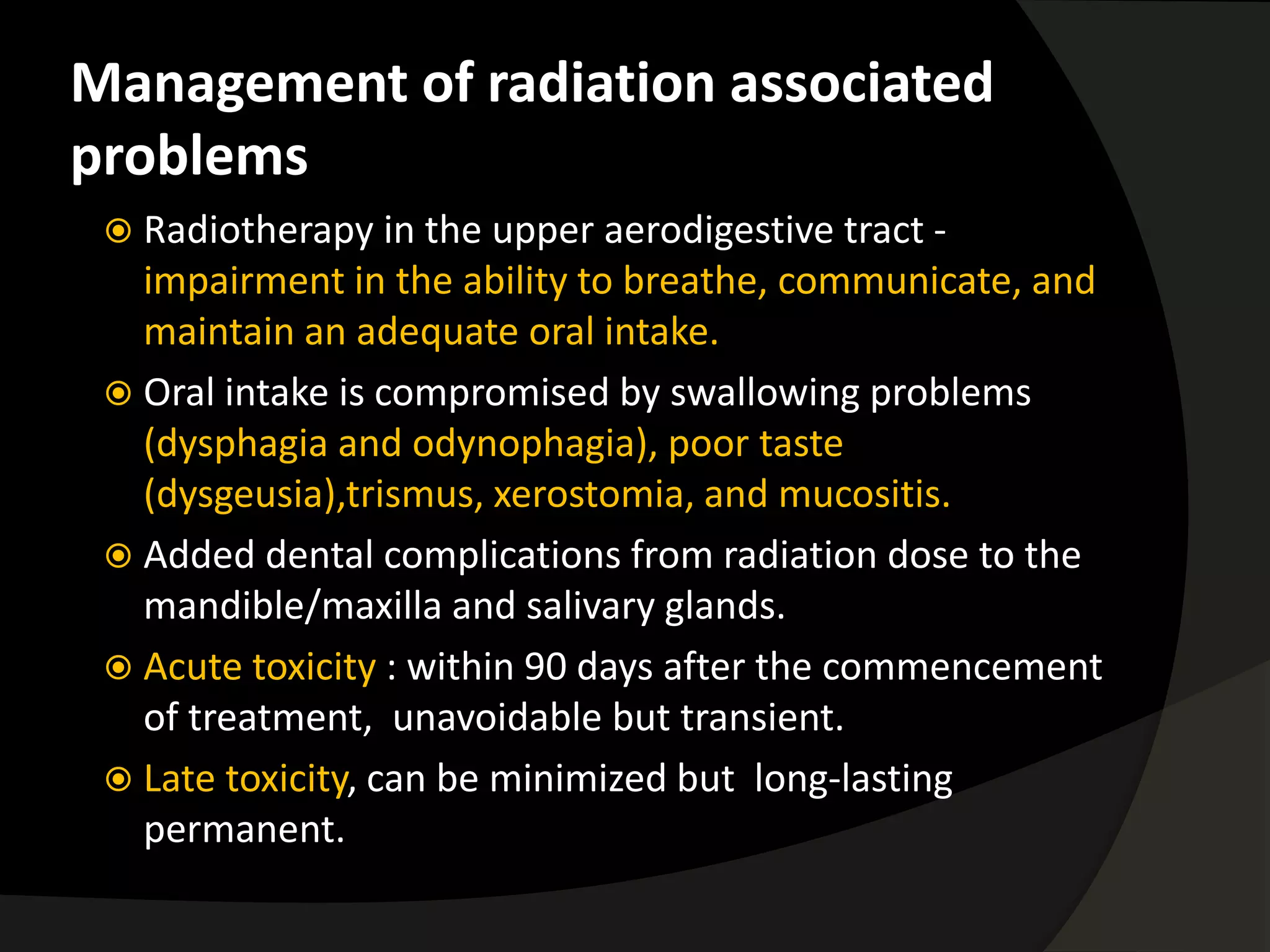 Radiotherapy and chemotherapy in Oral cancer management | PPTX