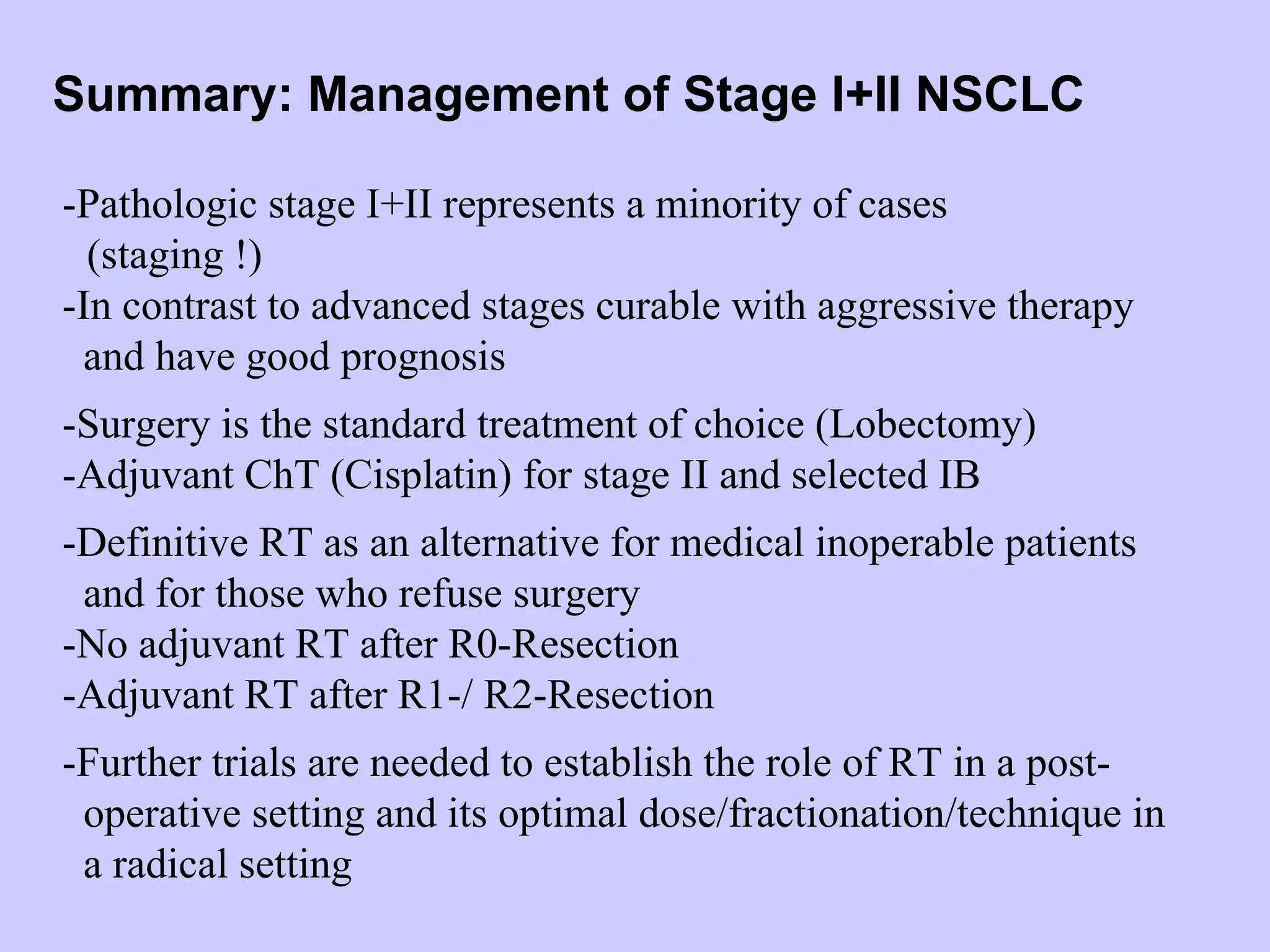 Radiotherapy For Non Small Cell Lung Cancer | PPT